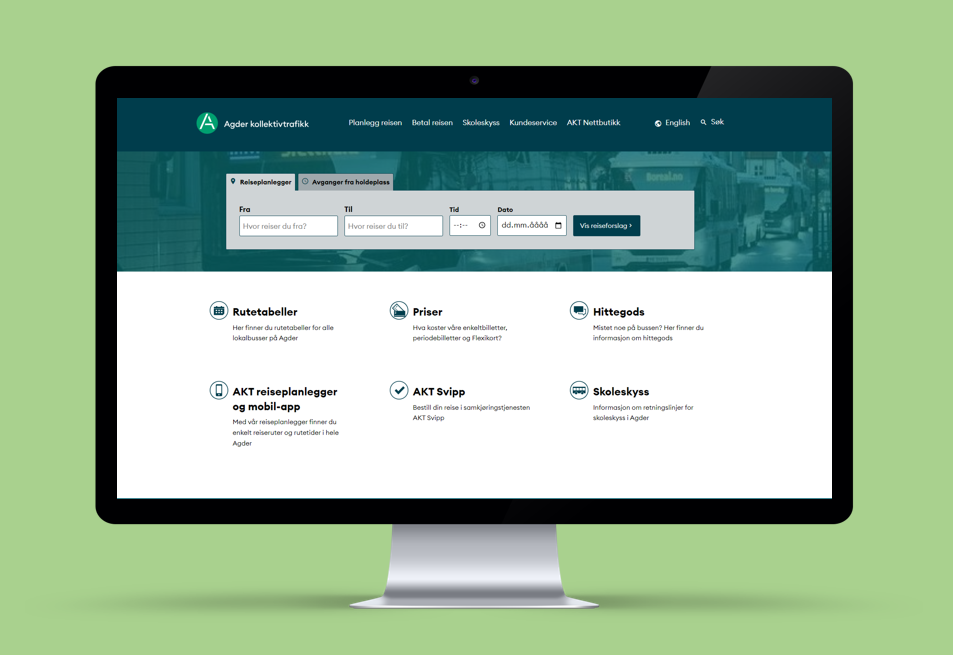 Tut og kjør: Agder Kollektivtrafikk lanserer nye nettsider - ACOS AS